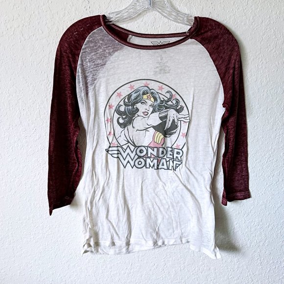 DC Comics | Tops | Wonder Woman Semi Shear Baseball Style Tshirt Dc ...